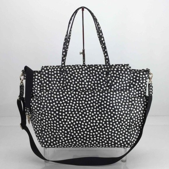 kate spade | Bags | Kate Spade Kaylie Black White Dots Diaper Bag ...